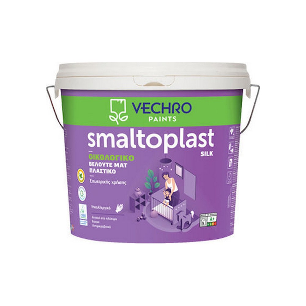 Vechro SMALTOPLAST SILK Πλαστικό Χρώμα Οικολογικό για Εσωτερική Χρήση ...