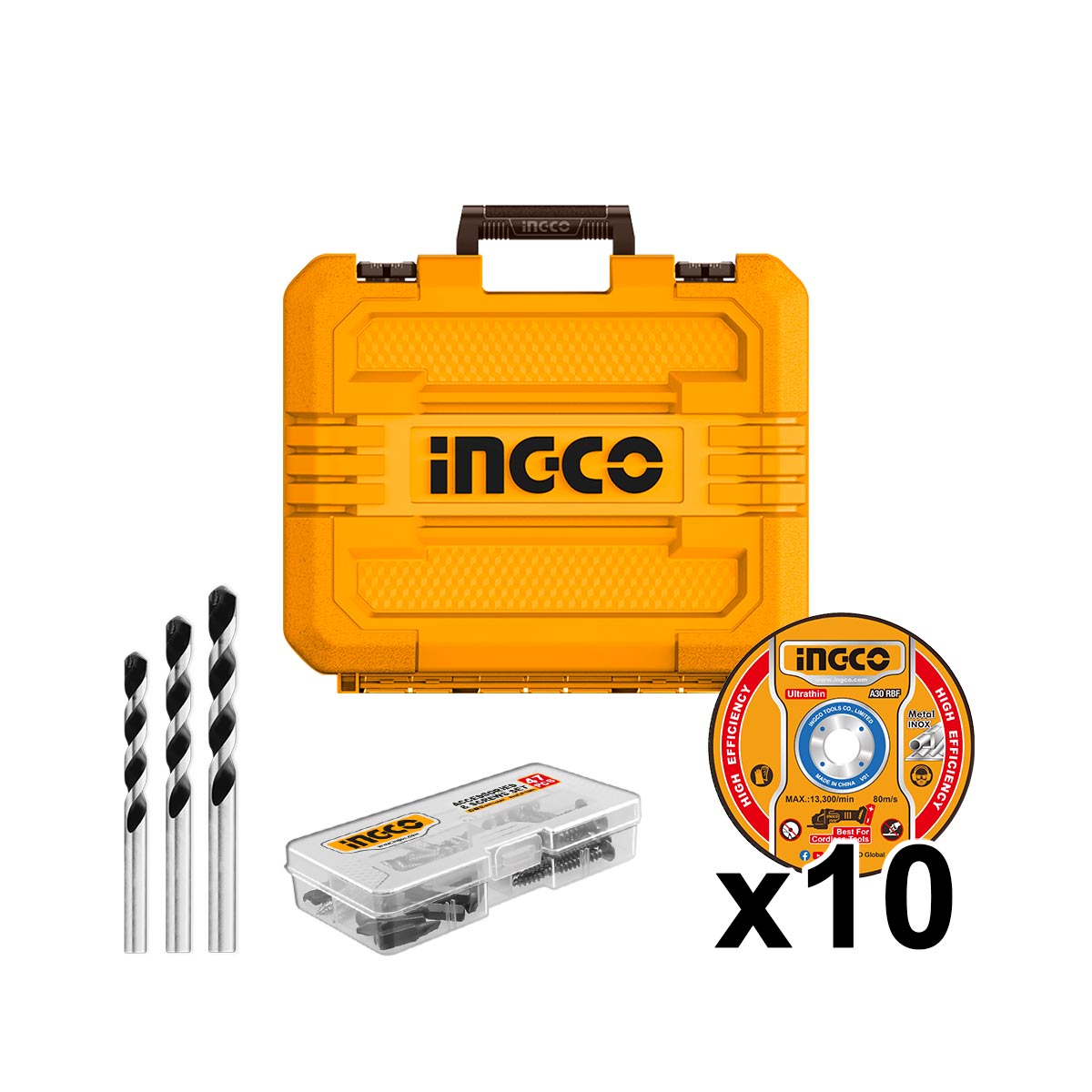 Ingco Σετ Γωνιακός Τροχός & Δραπανοκατσάβιδο Brushless 20V με 2 ...