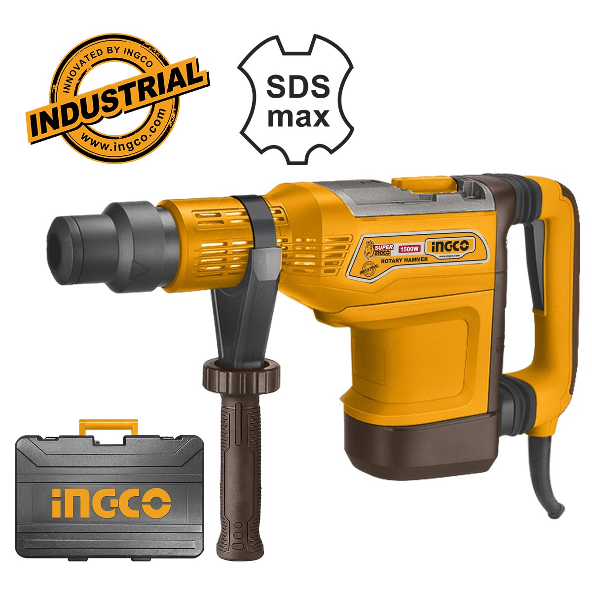 Πιστολέτο Περιστροφικό Κρουστικό 1500W SDS max 9kg INGCO | Καζάντζας ...